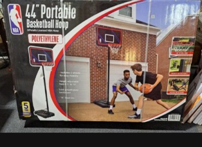 NBA Official 44” Portable Basketball Hoop with Polyethylene Backboard ...