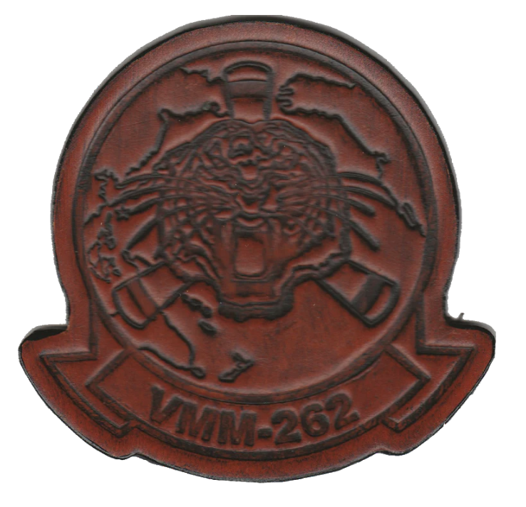 4.5" MARINE CORPS VMM-262 FLYING TIGERS ANTIQUE LEATHER PATCH | eBay