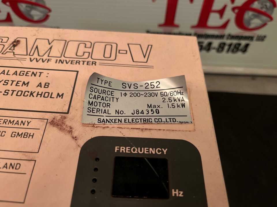 Sanken Electric SVS-252 SAMCO-V VVVF Inverter 200-230V, 50/60Hz | eBay