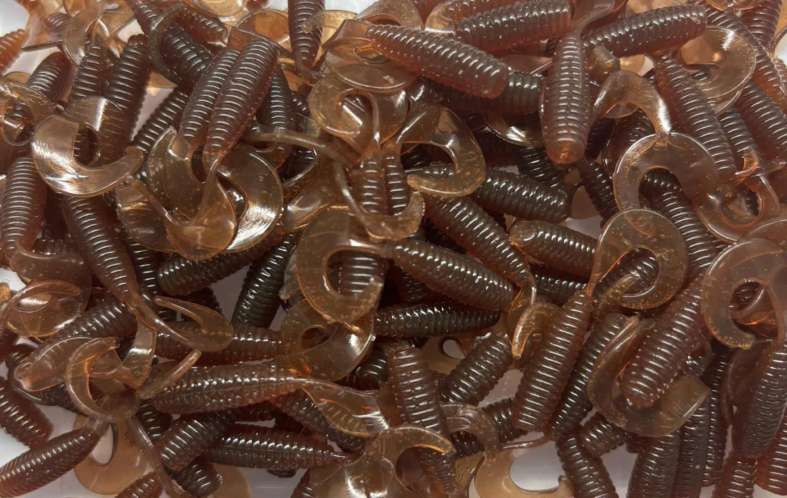 2" Scuppernong Grubs Twister Tails Crappie Walleye Bass Fishing Lures ...