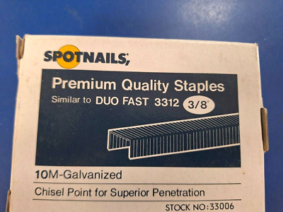 SPOTNAILS 33006 10M GALVANIZED CHISEL POINT 3/8" x 3/8" Similar DUO ...