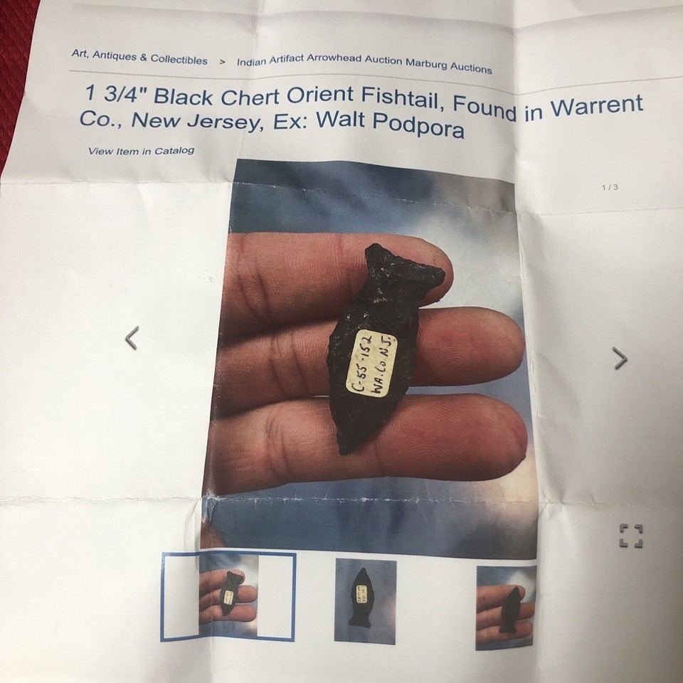 Black Chert Orient Fishtail Point Artifact Arrowhead Provenance Ex: Walt Podpora | eBay
