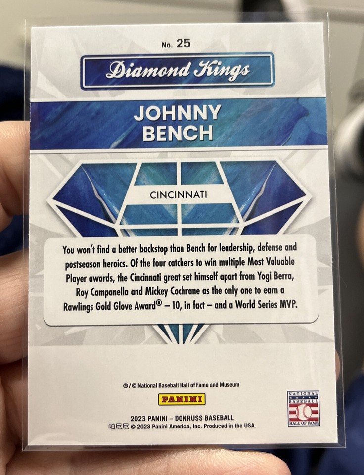 2023 Donruss Diamond Kings Holo Purple Johnny Bench #25 | eBay