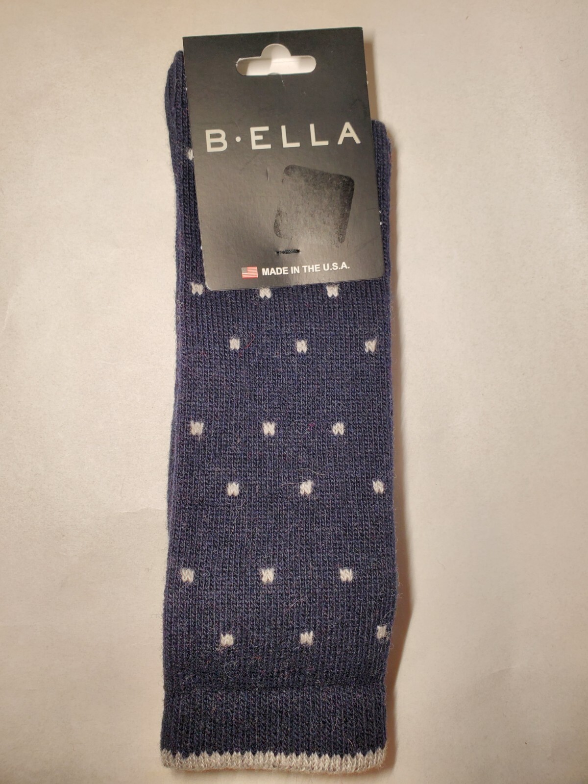 B. Ella Ladies Cashmere Wool Angora Blend Socks Kitty Pin Dot Dark Navy ...