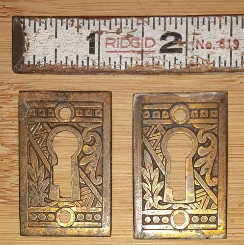 Antique Victorian Ornate Brass/Bronze Eastlake Door Key Hole Escutcheon ...