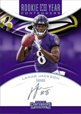 2018 Contenders Lamar Jackson Rookie of Year Auto RC NFL Blitz Digital ...