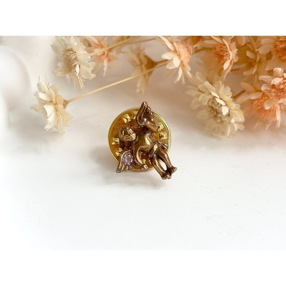 Teeny Tiny Cherub Gold T Angel Figural Vintage Religious | Catholic ...