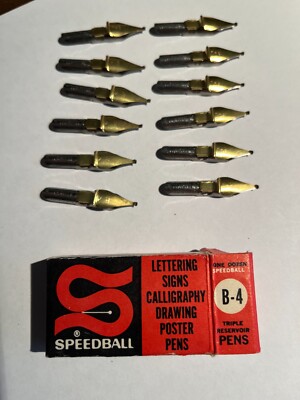 Hunt Speedball Pens ONE DOZEN B4 Calligraphy Art Drawing | eBay
