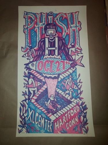 Phish Poster Hartford XL Center 10/27/13 Jim Pollock Linocut Signed | eBay