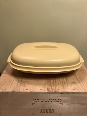 Vintage Tupperware Microwave Steamer 1275-3 1274-6 Gold Two Pieces | eBay