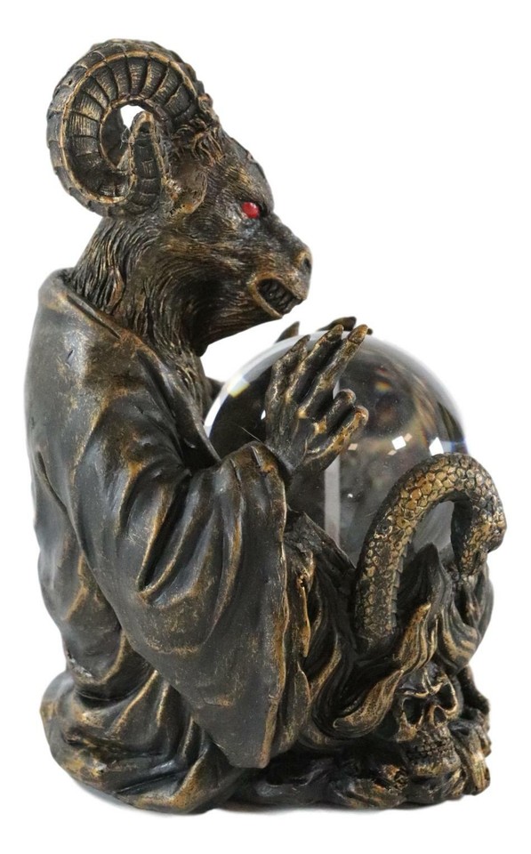 Ebros Sabbatic Goat Baphomet Pentagram Star Sigil LED Glass Gazing Ball ...