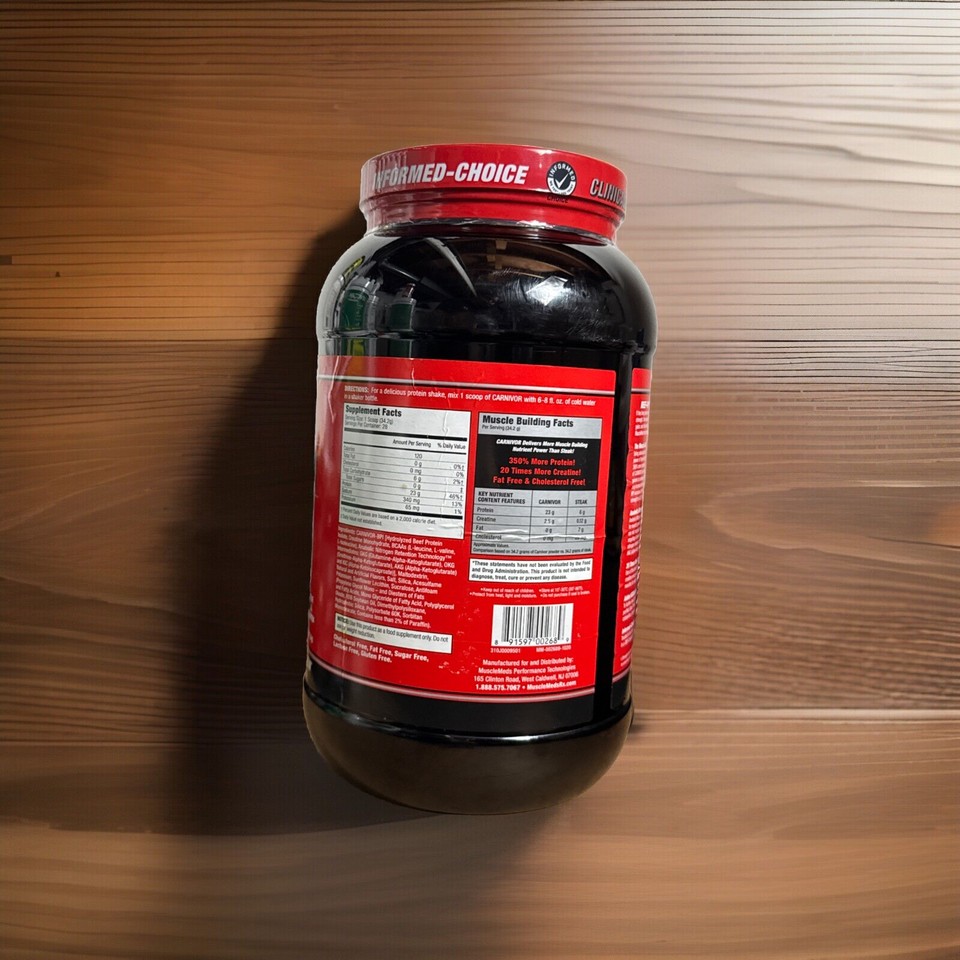 MUSCLEMEDS CARNIVOR (2 LB) beef protein isolate powder bcaa shots shred ...
