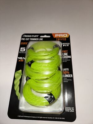 RINO-TUFF Pro Universal Fit .095 in. Twisted Trimmer Line 5 Refills 16 ...