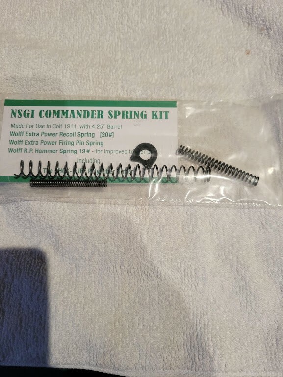 CUSTOM WOLFF SPRING KIT w/20, 22, 24, 26# RECOIL for a 1911 COMMANDER W ...