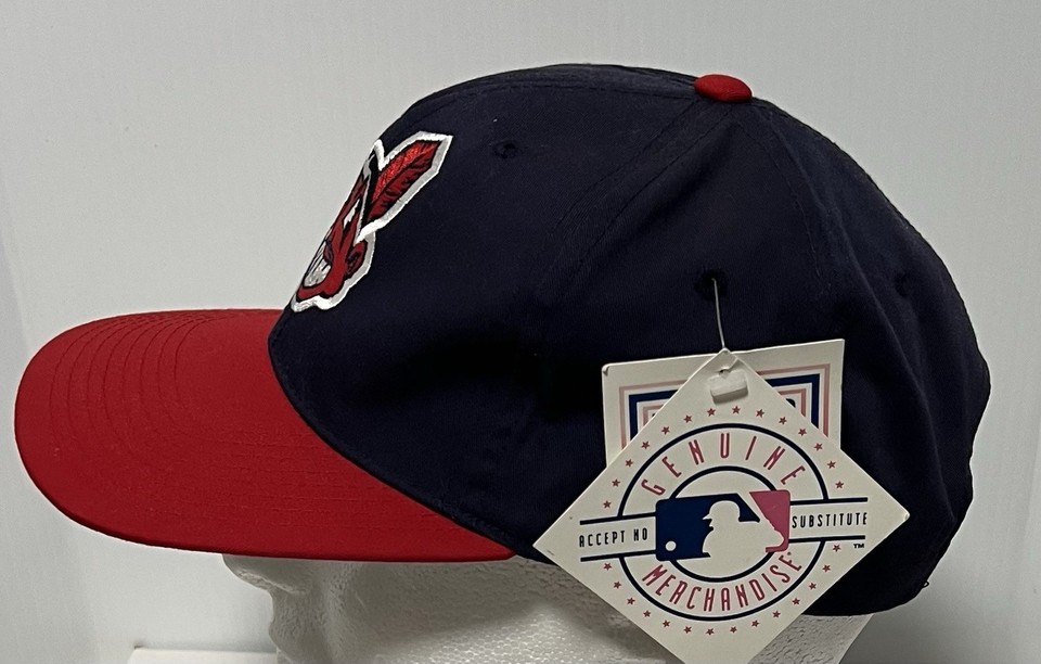 Vintage 90s Cleveland Indians Chief Wahoo MLB Logo 7 Snapback Cap Hat ...