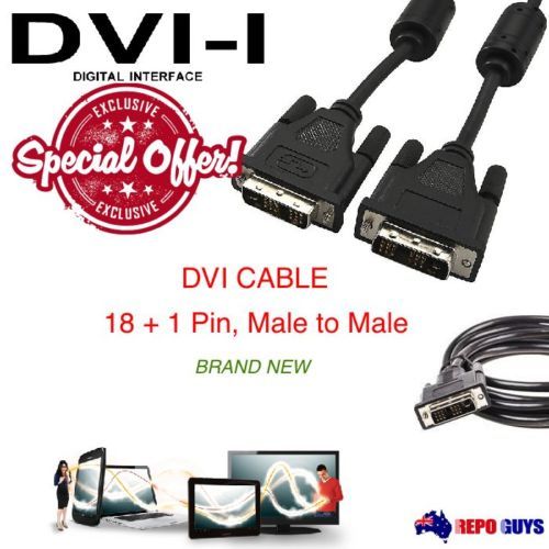 DVI-D Digital Monitor PC 18 + 1 pin 1M Male to Male Cable Lead NEW dvi ...