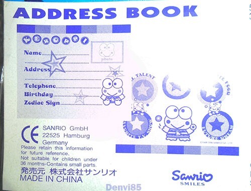 VINTAGE! 1998 Sanrio KEROPPI "My Friends" Spiral-Bound Address Bk! NEW ...