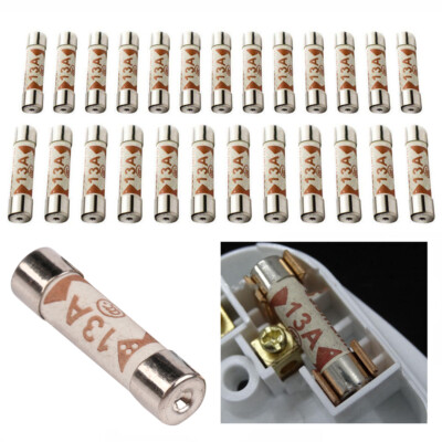 100pcs British 13A Domestic Fuses Plug Top Household Mains 13amp ...