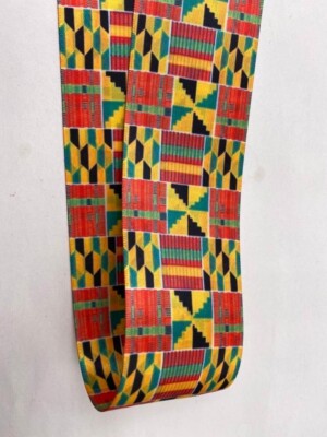 5 Yards Yards African Ankara Kente Print Non Wired Ribbon 1” Wide ...