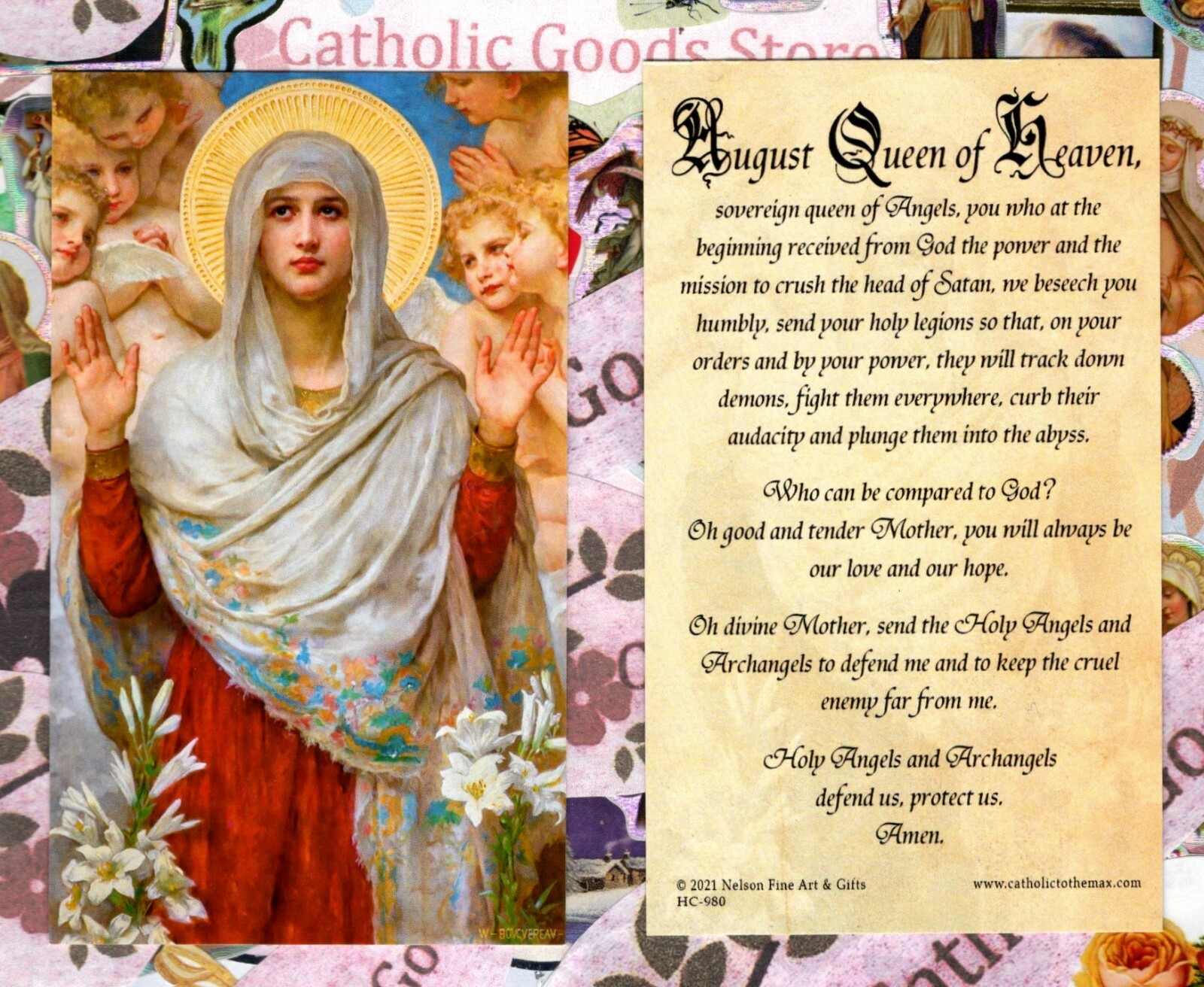 August Queen of Heaven - Paperstock Holy Card HC-980 | eBay