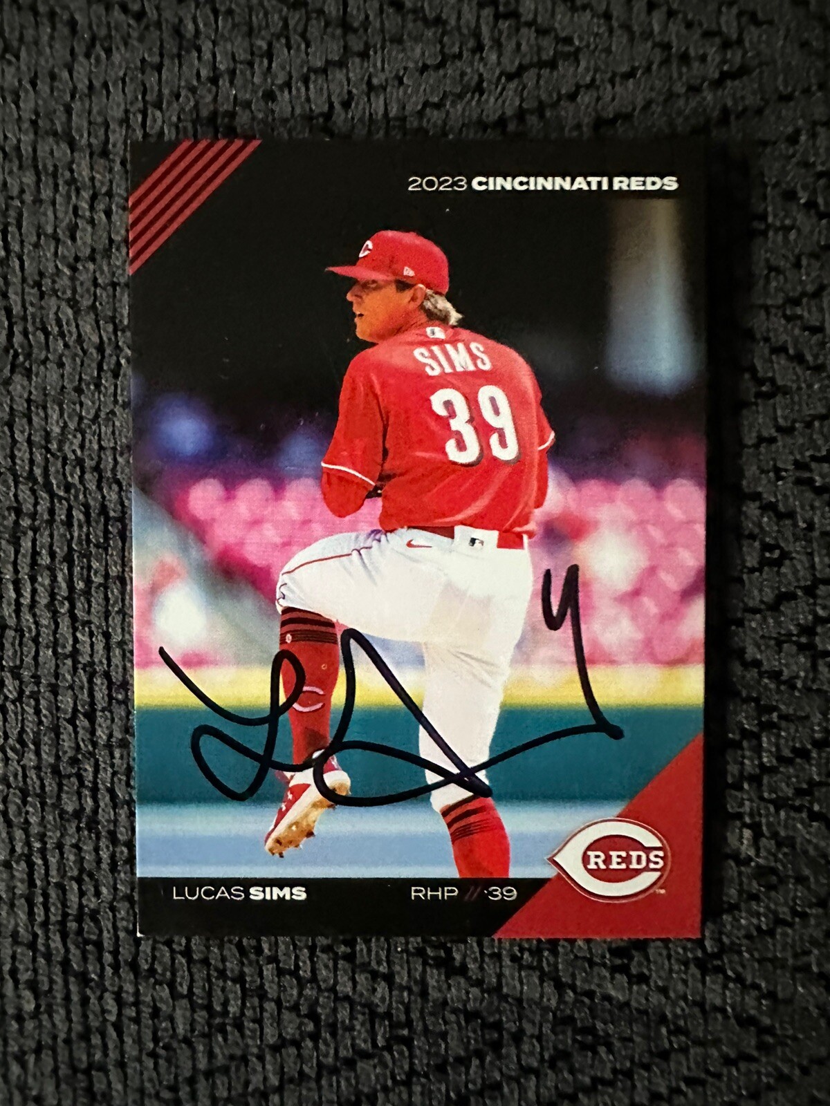 Baseball Trading Card Cincinnati Reds Team Issued Lucas Sims Signed ...