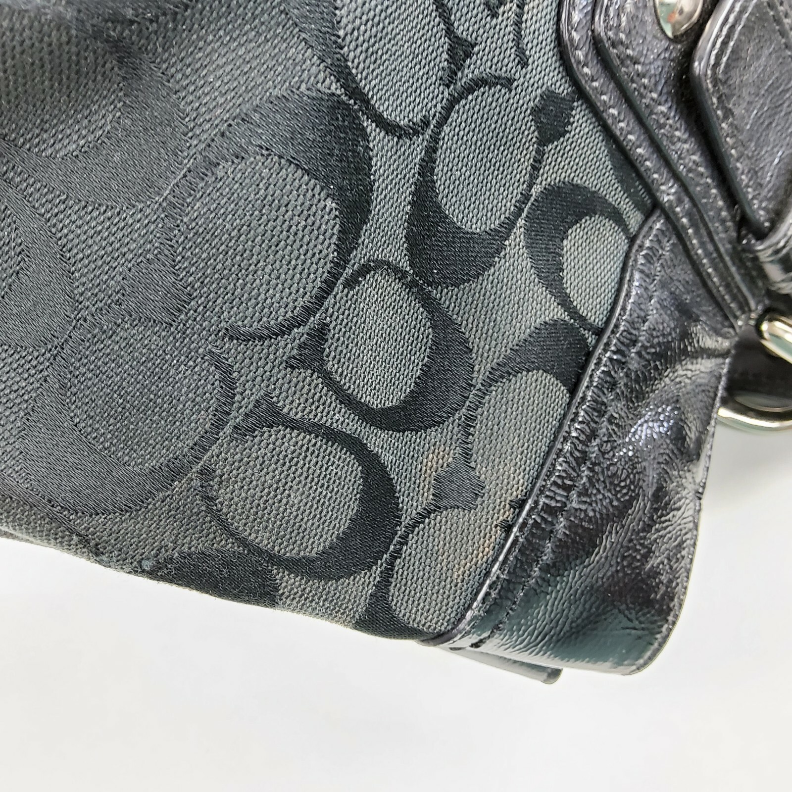 COACH F13742 Signature Patent Leather Tote Shoulder H… - Gem