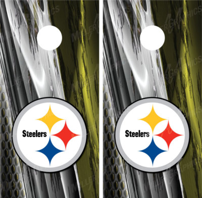 Pittsburgh Steelers Ripped Metal Cornhole Board Decal Wrap Wraps | eBay