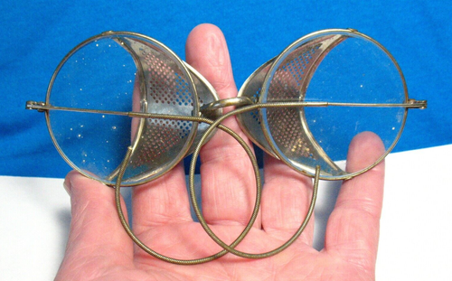 WELDING GLASSES GOGGLES VINTAGE 1940S STEAMPUNK SILVER TONED | eBay