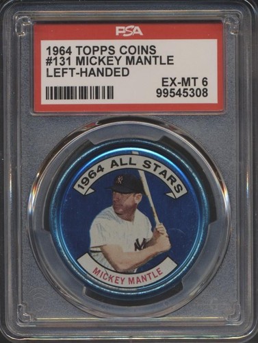 1964 Topps Coins #131 Mickey Mantle Left Handed PSA 6 e10 | eBay