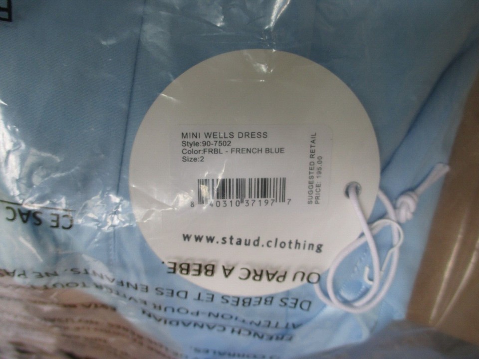 nwt STAUD MINI WELLS DRESS in FRENCH BLUE | eBay