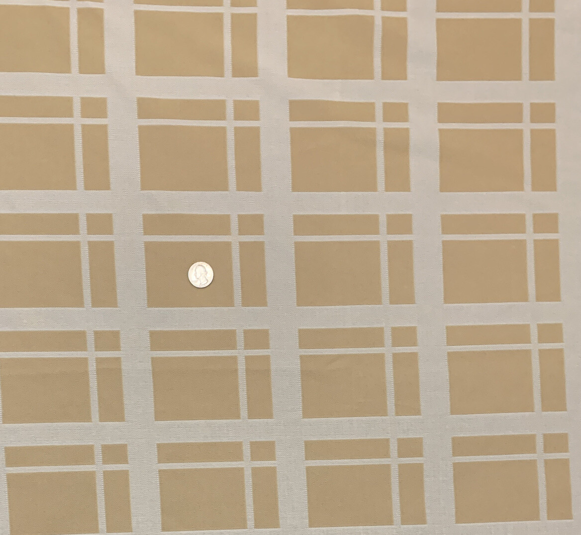 Vintage Sprouse -Reitz Fabric Knit Polyester White Squares on Tan 63x72 ...