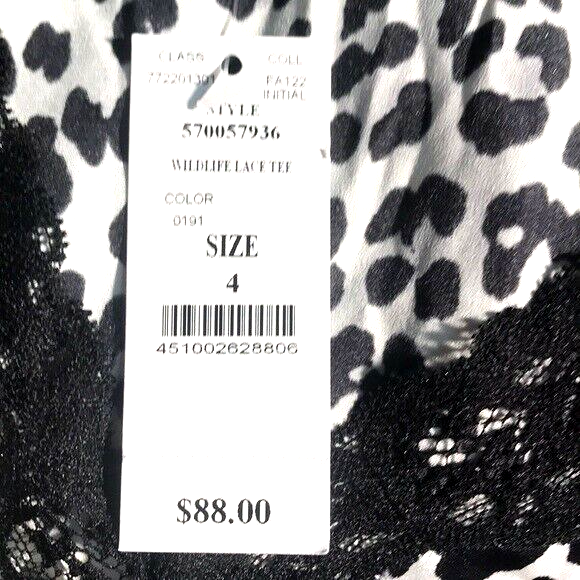 White House Black Market Animal Leopard Print Top size 4 SILK Ruffled ...