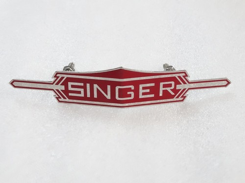 Vintage Singer Car Radiator Grille Badge Emblem Brass & Chrome Bolts On ...