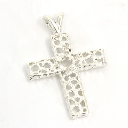 Open Nugget Freeform Cross Pre-notched Pendant Mounting | eBay