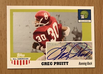 2005 TOPPS ALL-AMERICAN FOOTBALL AUTOGRAPH AUTO GREG PRUITT OKLAHOMA ...