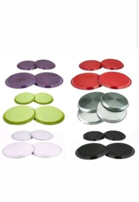 4 PCS STAINLESS STEEL COLOURED HOB COVER/PROTECTOR METAL RING ELECTRIC ...