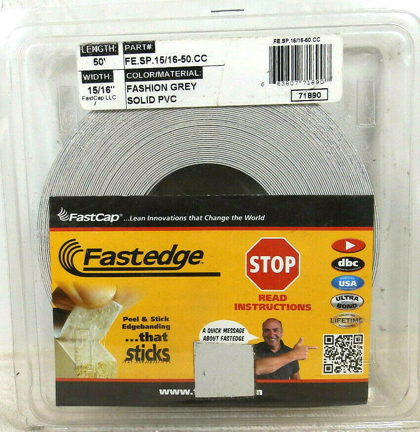 FastCap 15/16" Wide FastEdge PVC Peel and Stick Edgebanding 50' Beige ...