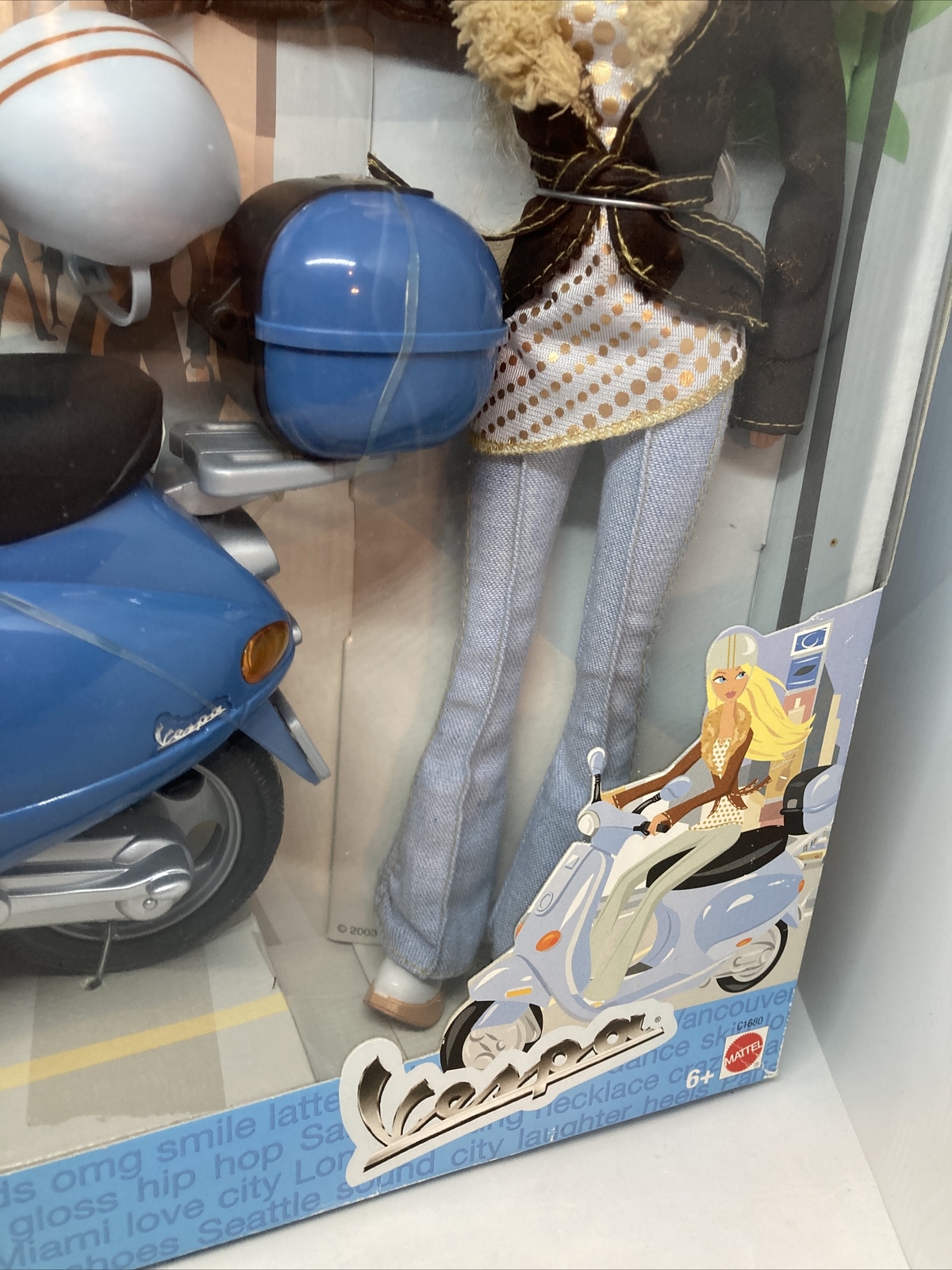 My Scene Barbie Vespa Gift Set Doll With Blue Scooter Motor Bike Mattel ...