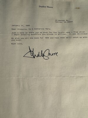DUDLEY MOORE Signed Autograph On Letterhead To Ed McMahon | eBay