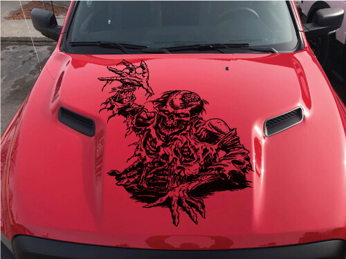 Zombie Skull Brain Side Tailgate Hood Vehicle Decal SUV Truck Car Vinyl ...