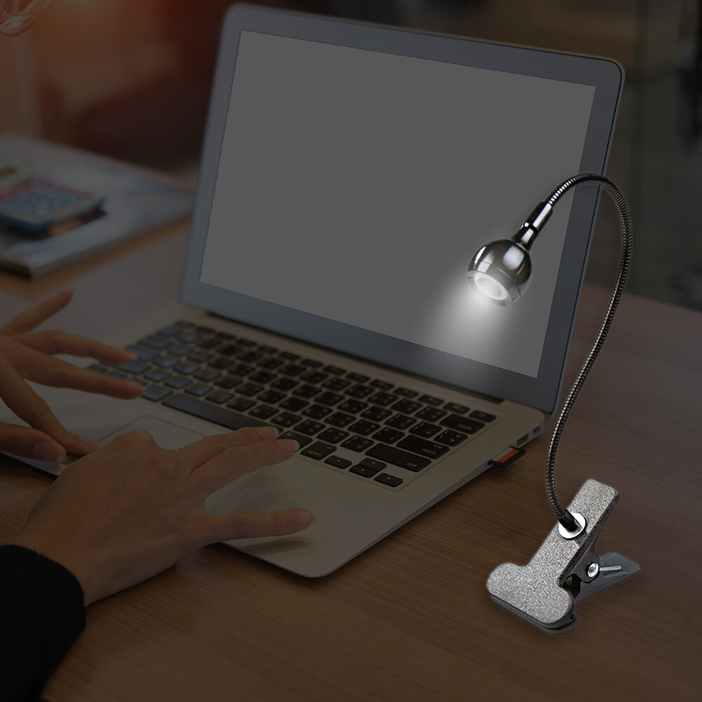 USB Clip-on LED Reading Light Eye-care Adjustable Clamp Table Studying ...