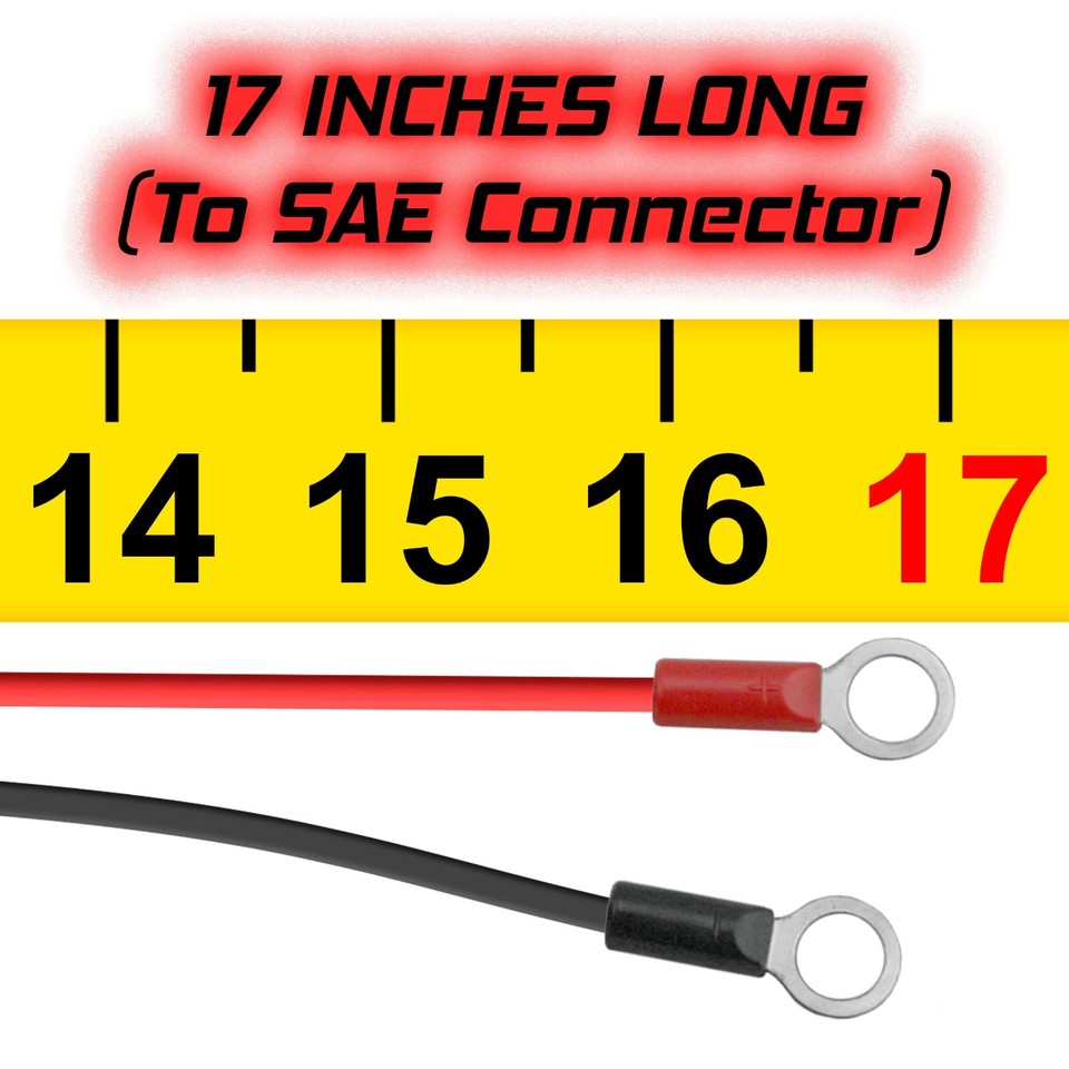 16AWG SAE Connection Cable Adapter SAE to O Ring Cord Battery Charging ...