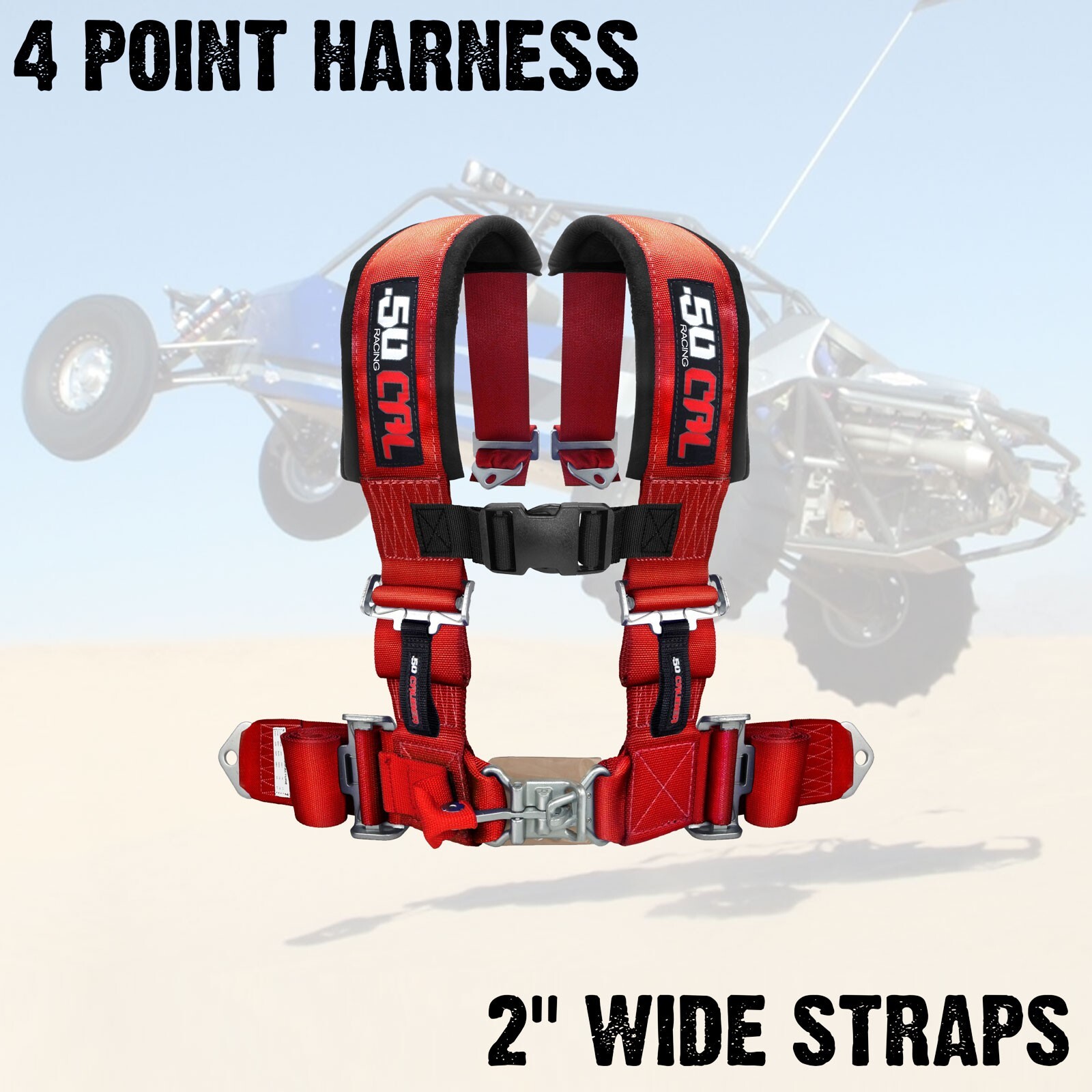 4 Point Safety Harness 2" Youth fit Padded Shoulders Seat Belt Latch ...