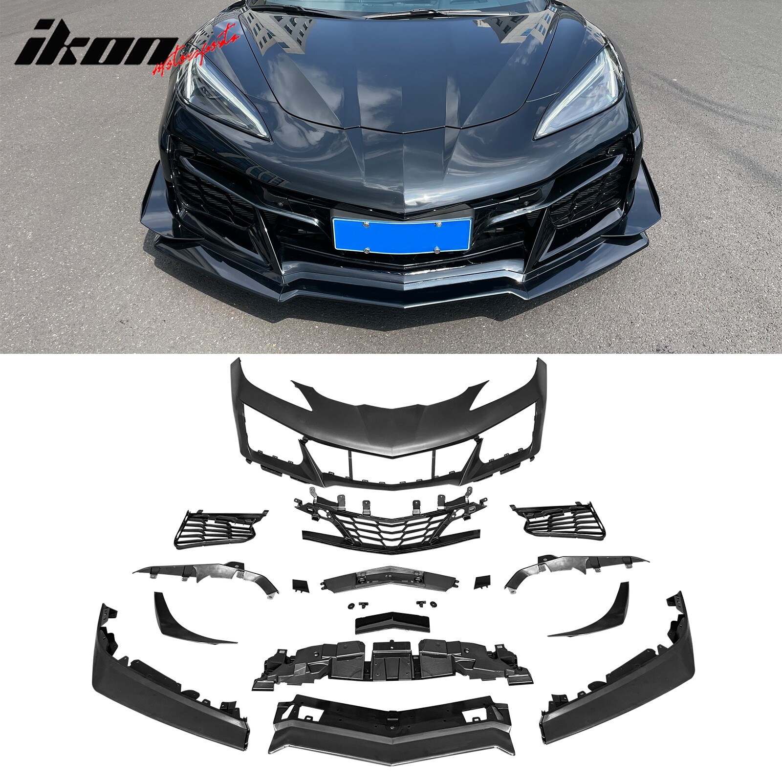 Fits 20-24 Chevy Corvette Front Bumper Cover Z06 Z07 Style Conversion ...