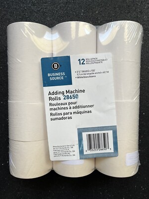Business Source Adding Machine Paper Rolls 2-1/4"x150' 12/PK White ...