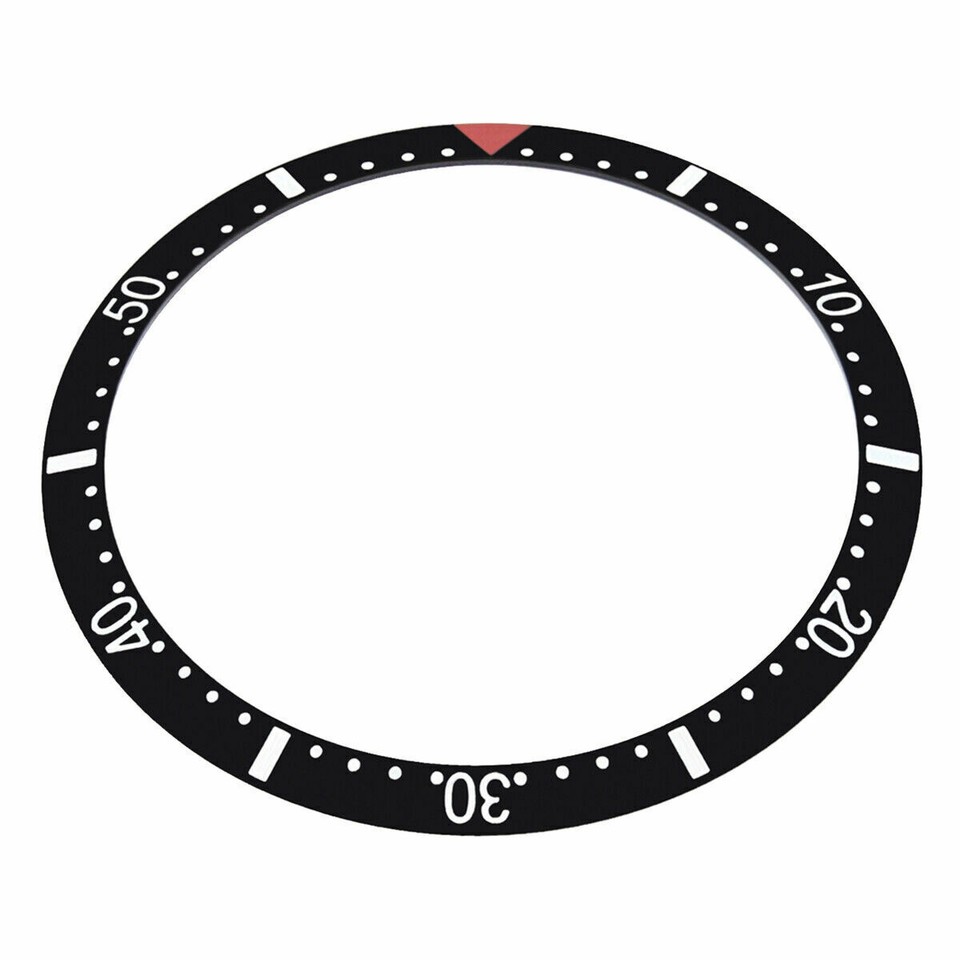 BEZEL INSERT FOR ROLEX SUBMARINER 37.5MM X 30MM WITH RED TRIANGLE TOP ...