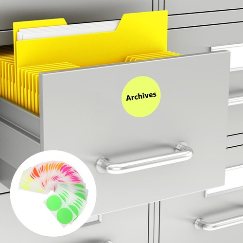 Fluorescent Round Labels Fluorescent Green Sticker Fluorescent Sticker ...