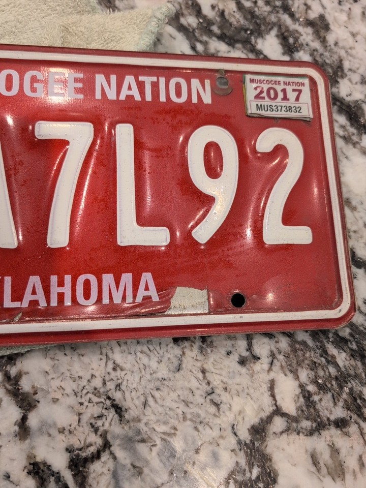 2018 Oklahoma Muscogee Nation License Plate OK Indian A7L92 Tribal ...