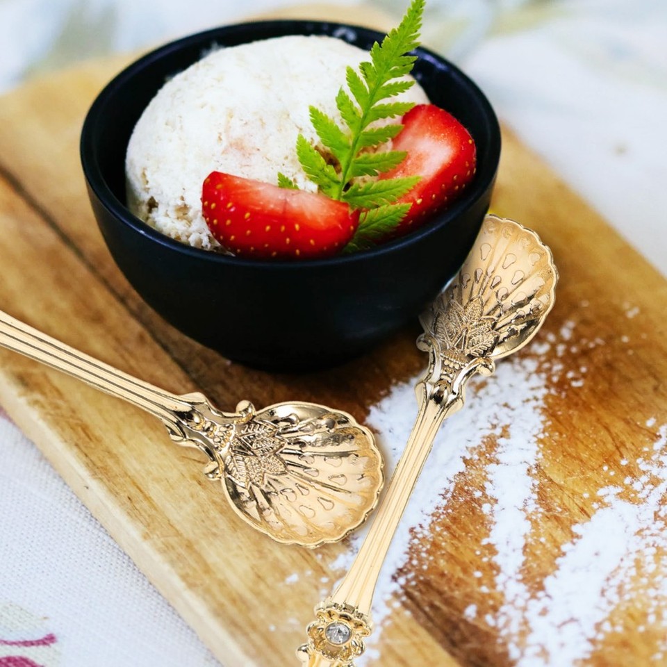 8Pcs Sturdy Zine-alloy Honey Mixing Spoons Coffee Spoons Ice Cream ...