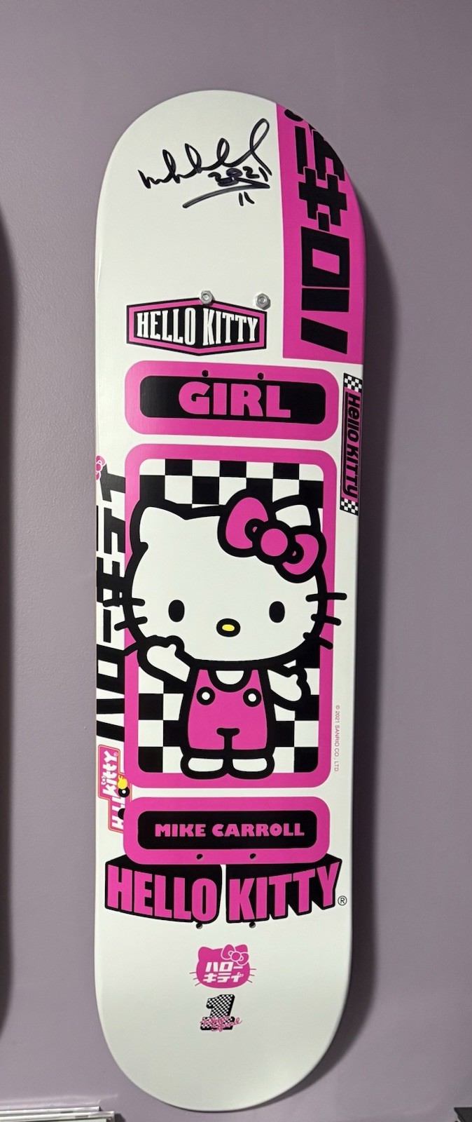 Mike Carroll Autographed Girl Hello Kitty Skateboard Deck 2021 | eBay